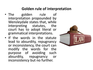 Interpretation of law - Legal Environment of business - Business Law ...