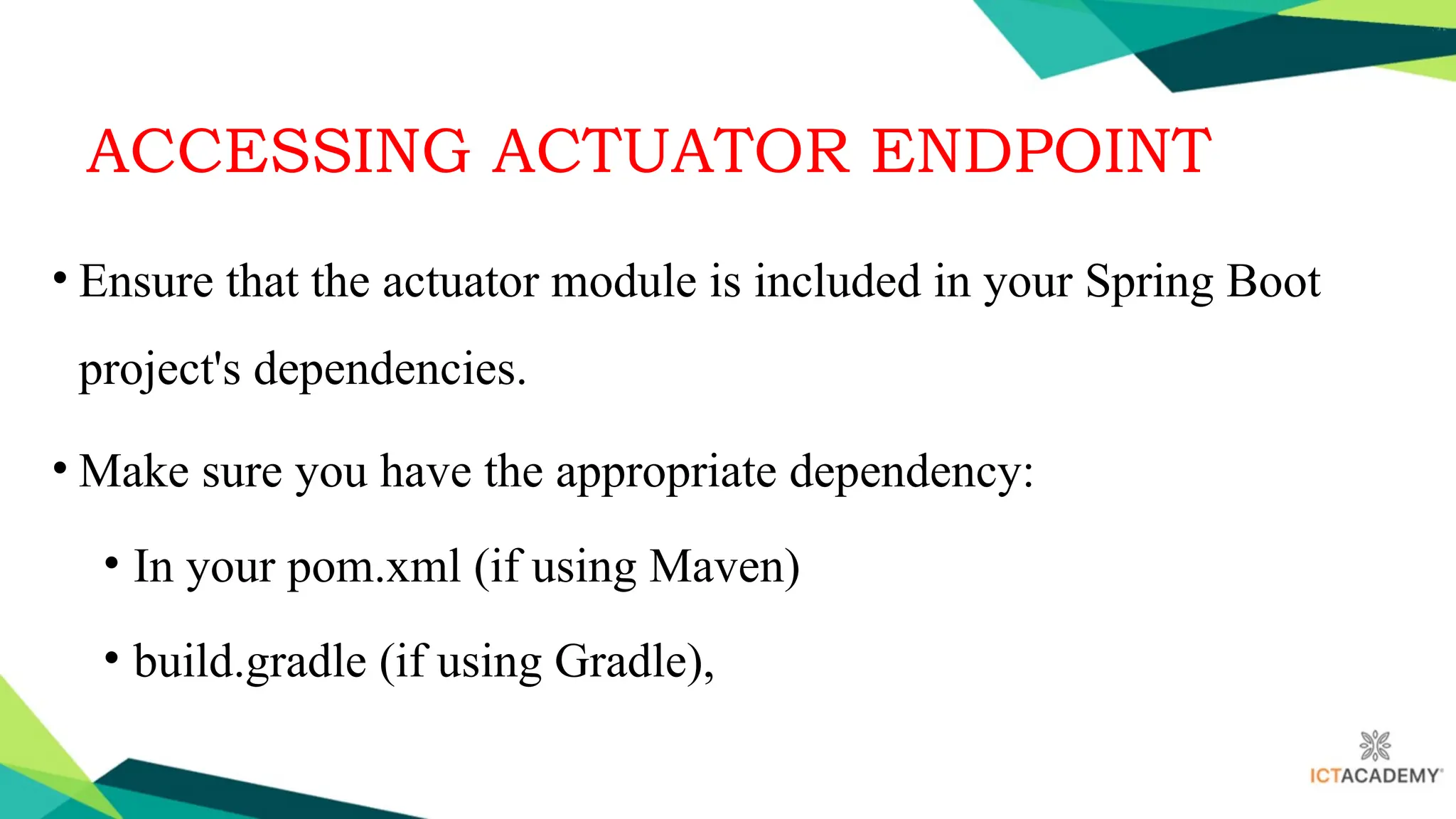 Session 3 Spring Boot Accessing Actuator Endpoint Pptx Free Download