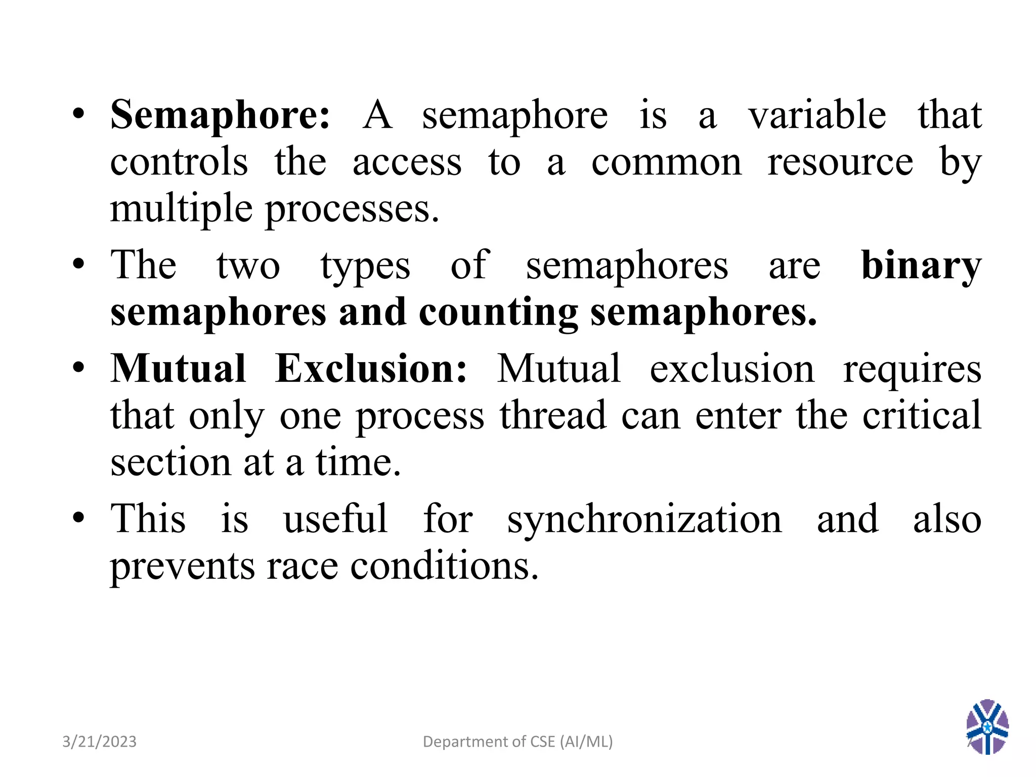 CS304PC:Computer Organization and Architecture Session 32 Interprocessors communication and ...