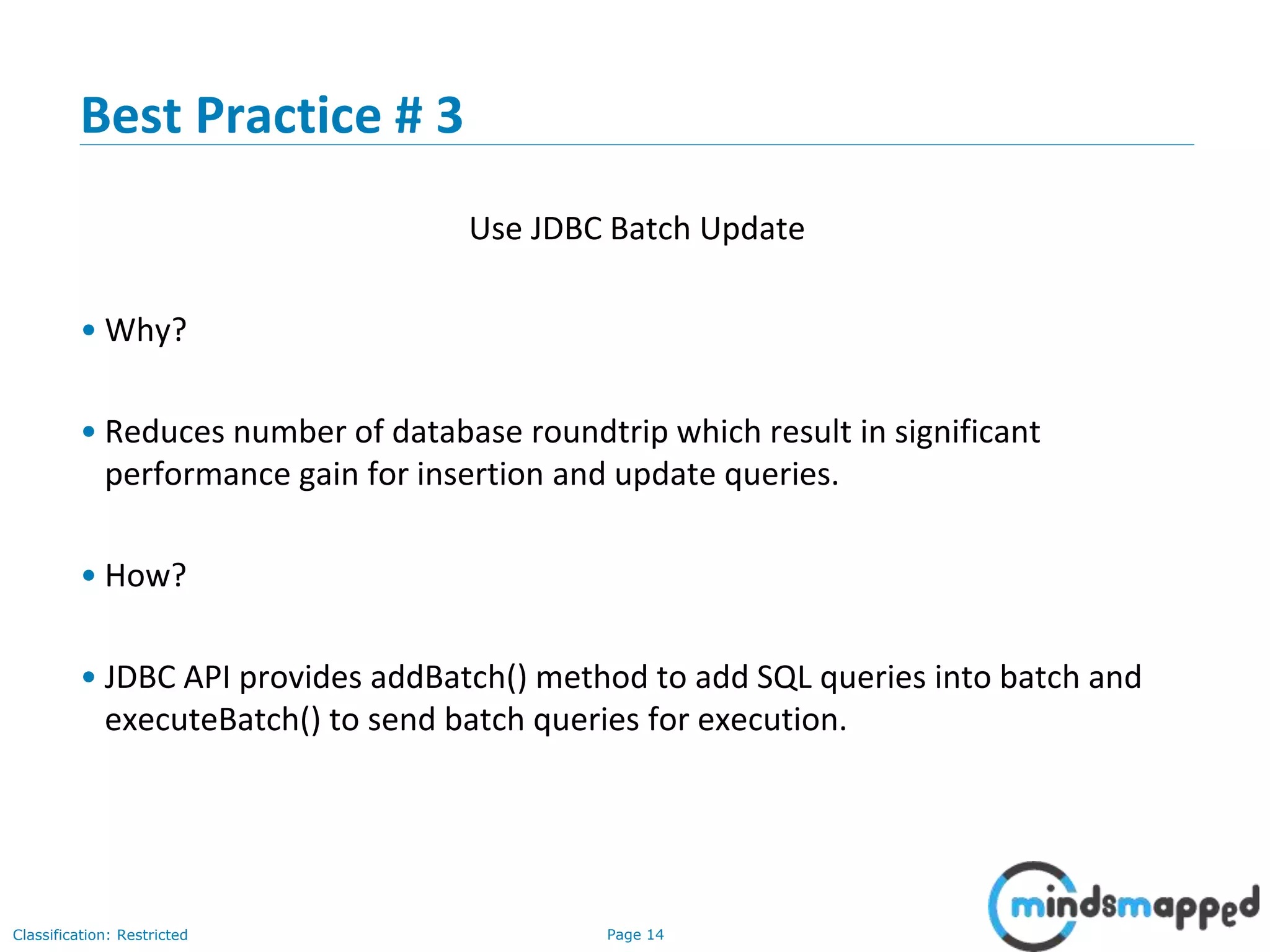 Session 34 - JDBC Best Practices, Introduction to Design Patterns | PPT