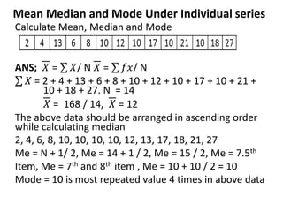 Mean, median & mode 1 | PPT