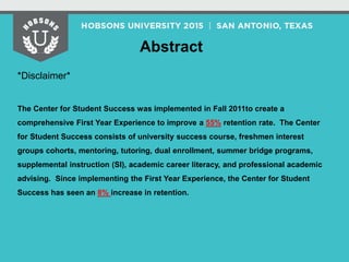 First Year Students Pillars of Success | PPT