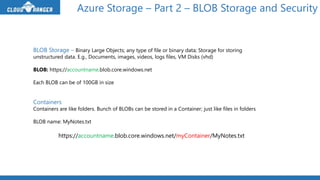 Session 39 azure storage - part 2 - blob storage and security | PPT