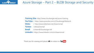 Session 39 azure storage - part 2 - blob storage and security | PPT