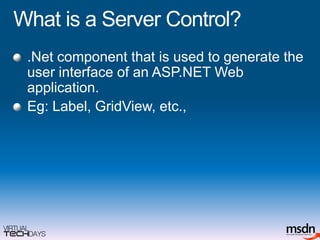 Asp.Net Control Architecture | PPT