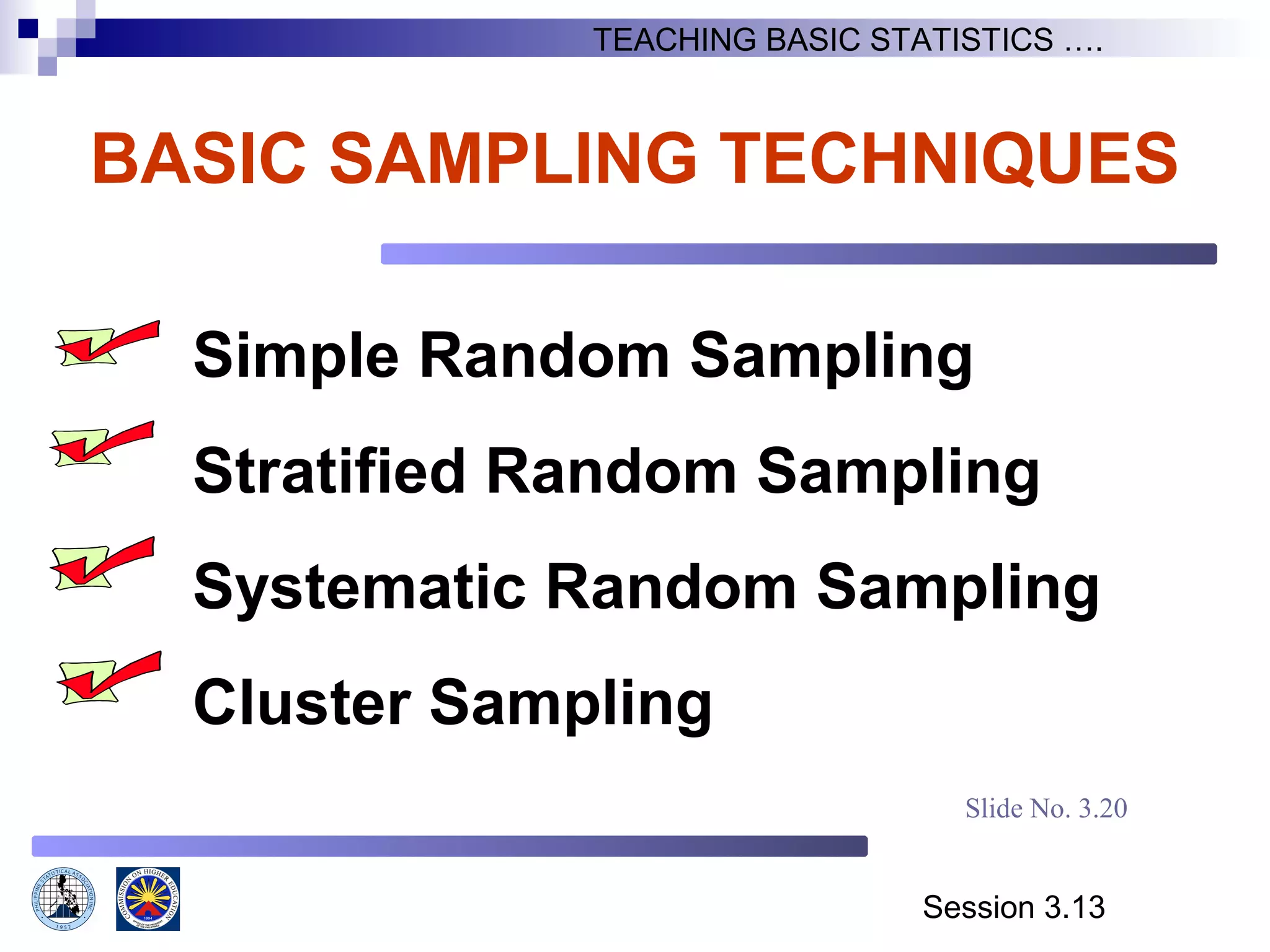 Introduction to basic concept in sampling and sampling techniques | PPT | Physics | Science
