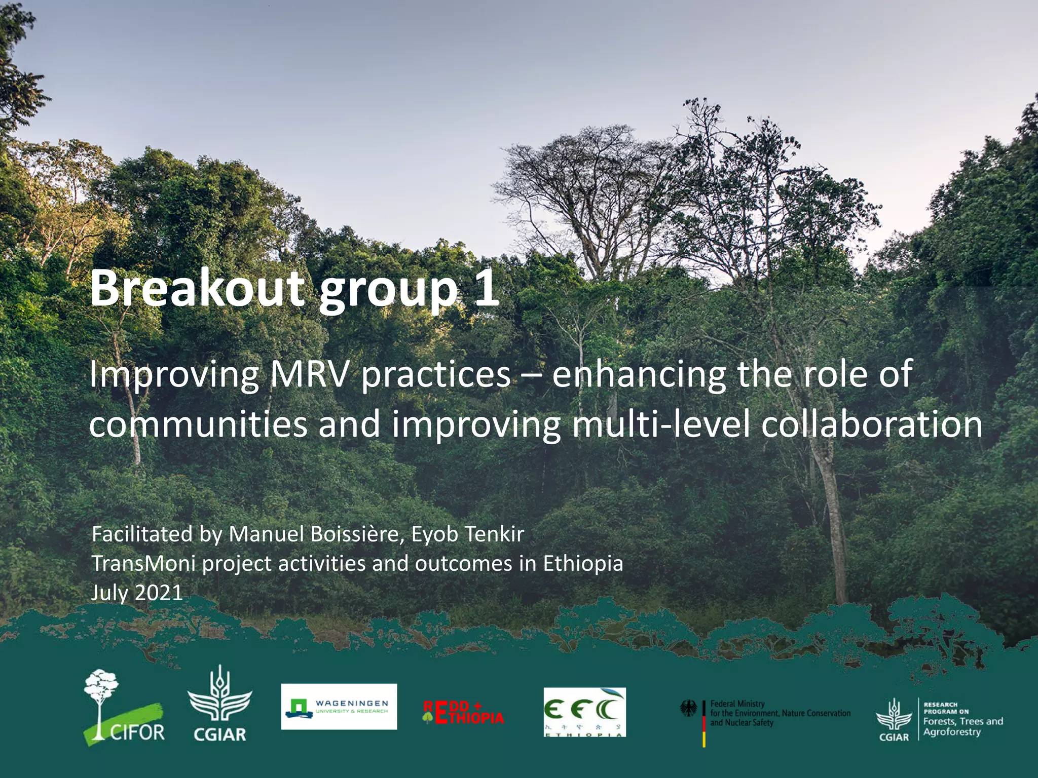Improving MRV practices – enhancing the role of communities and ...