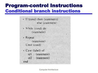 Instruction types arithmatics computer architecture | PPT