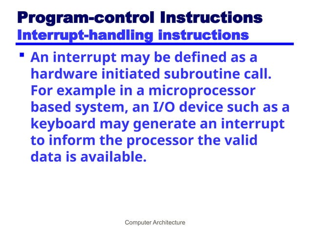 Instruction Types Arithmatics Computer Architecture Ppt