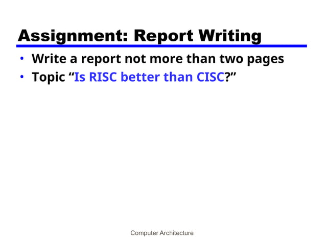 Instruction Types Arithmatics Computer Architecture Ppt
