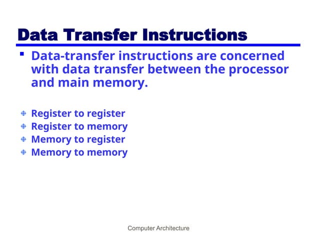 Instruction types arithmatics computer architecture | PPT