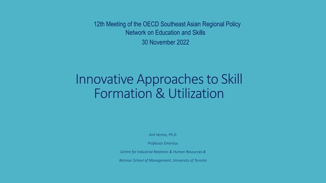 Innovative Approaches to Skill Formation and Utilization | PDF