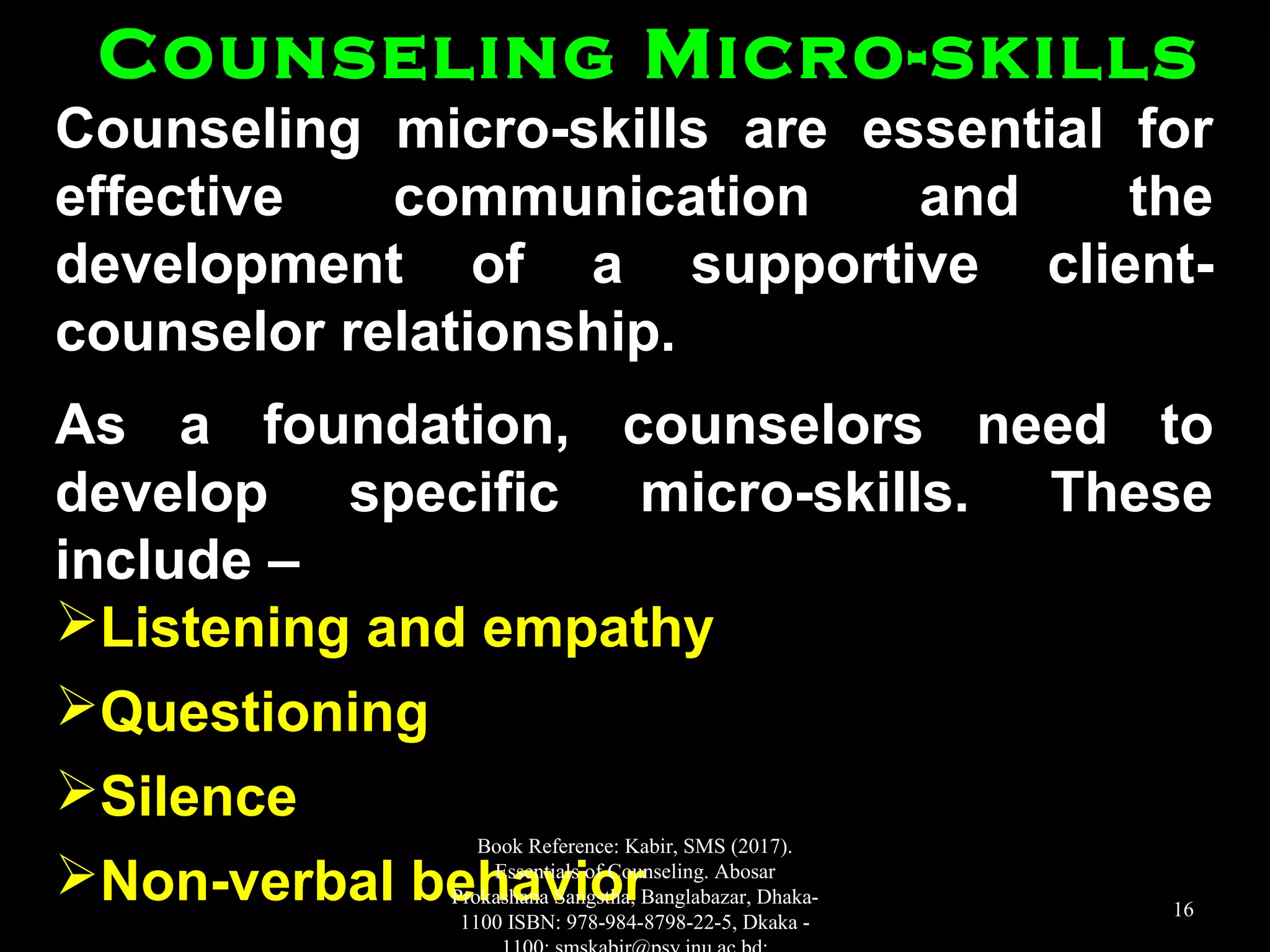 Basic Counseling Skills | PPT