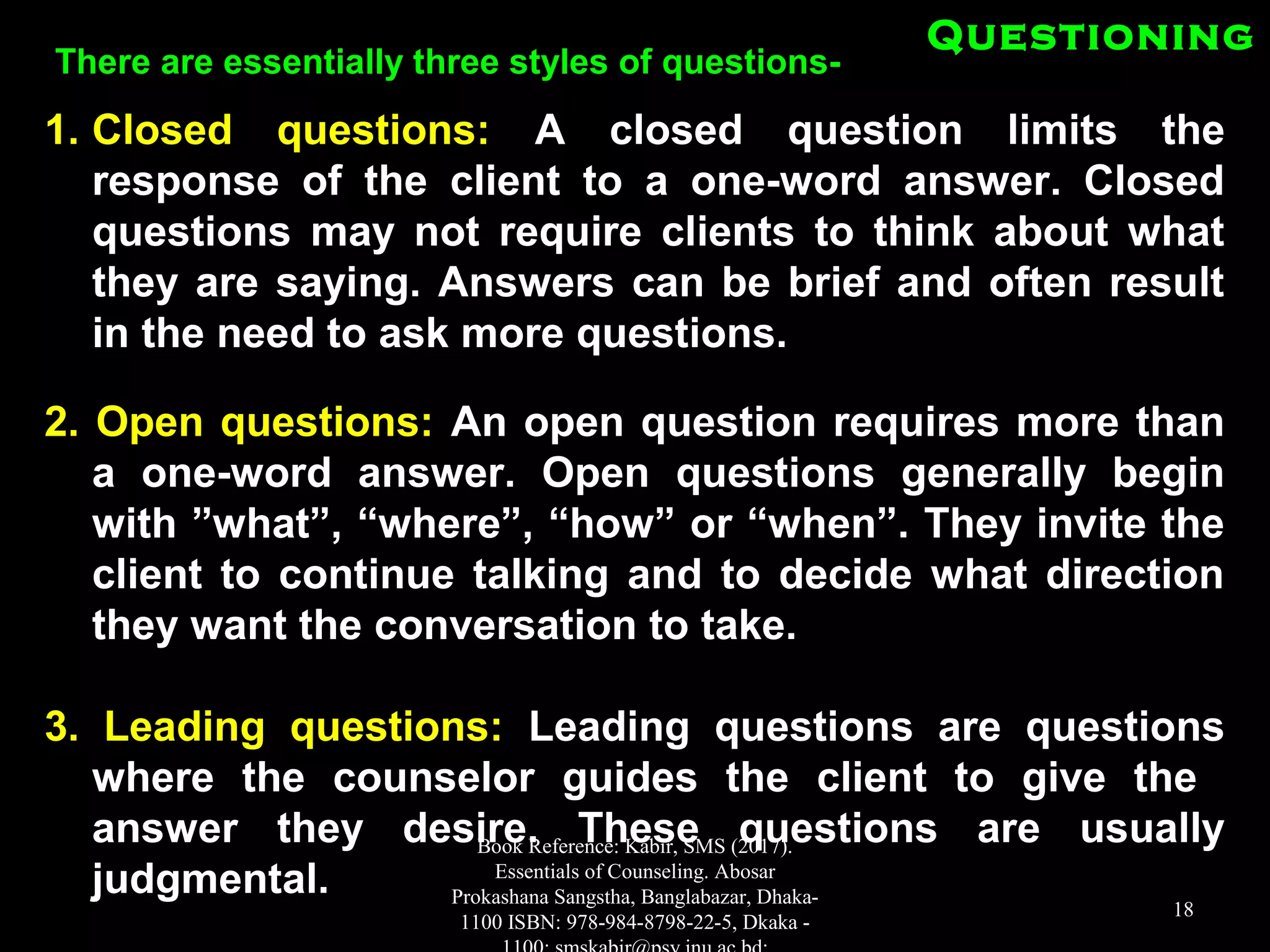 Basic Counseling Skills | PPT