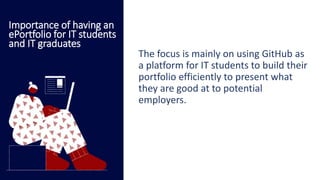Use of GitHub for Eportfolios Elnaz Tadayon | PPTX