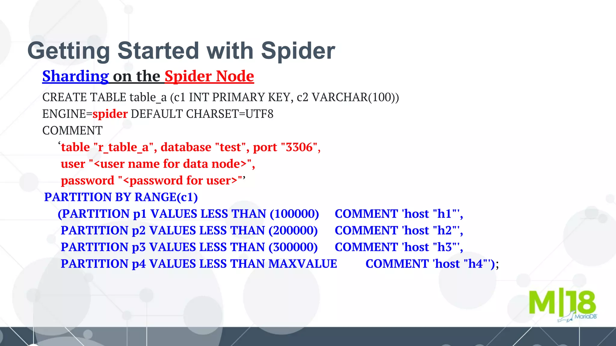 M|18 How MariaDB Server Scales with Spider | PDF