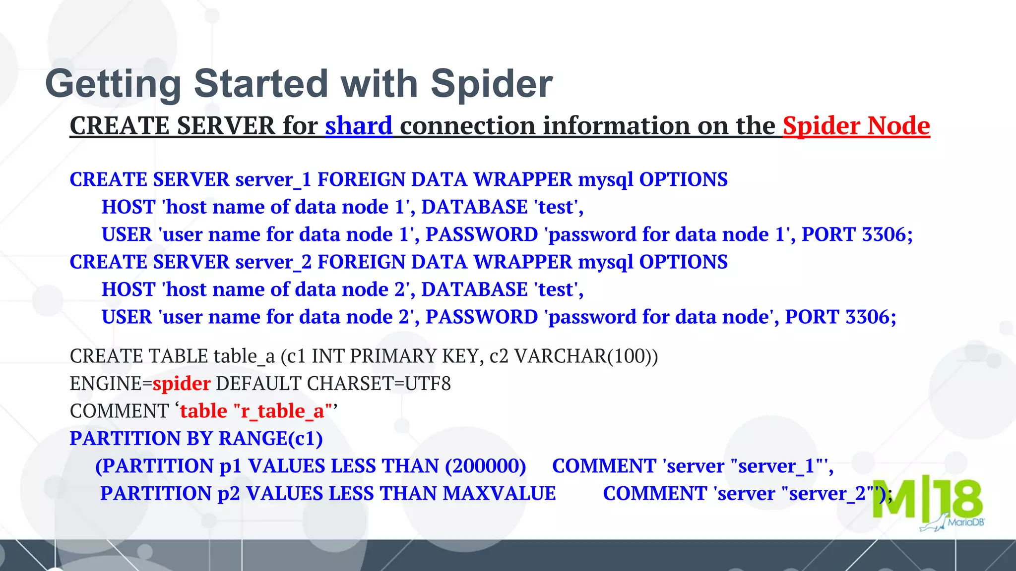 M|18 How MariaDB Server Scales with Spider | PDF