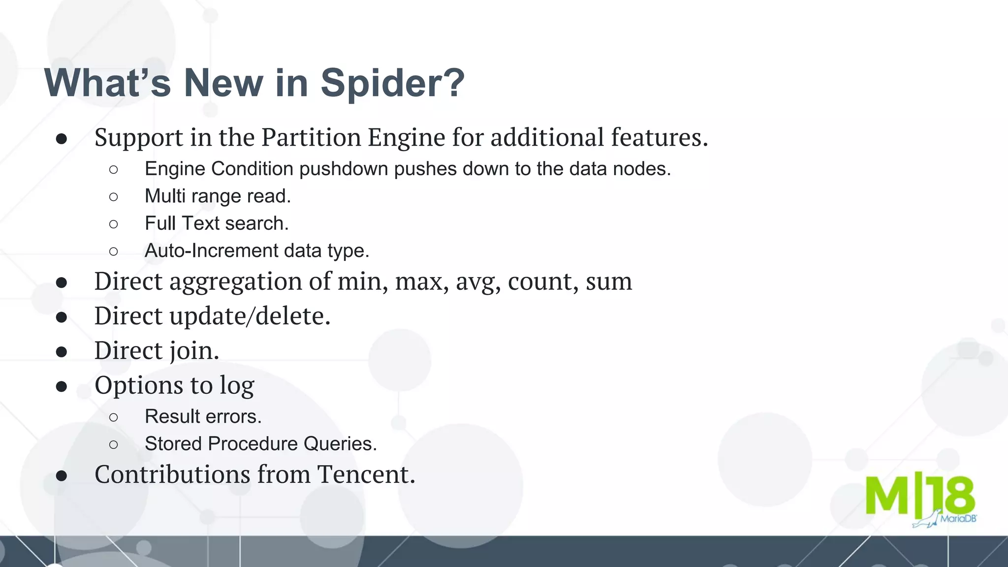 M|18 How MariaDB Server Scales with Spider | PDF