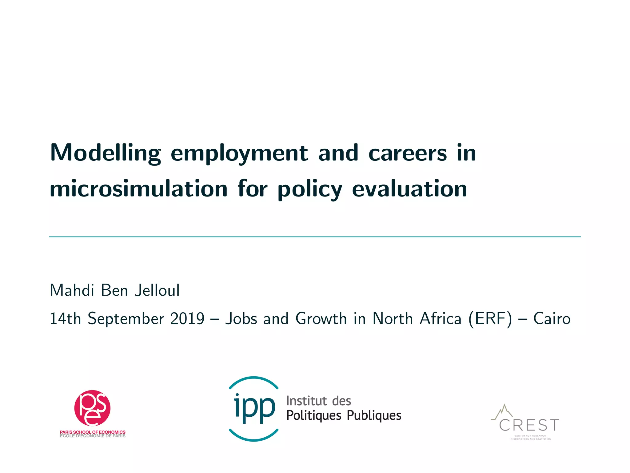 Session 3 mahdi ben jelloul, microsimulation for policy evaluation | PDF