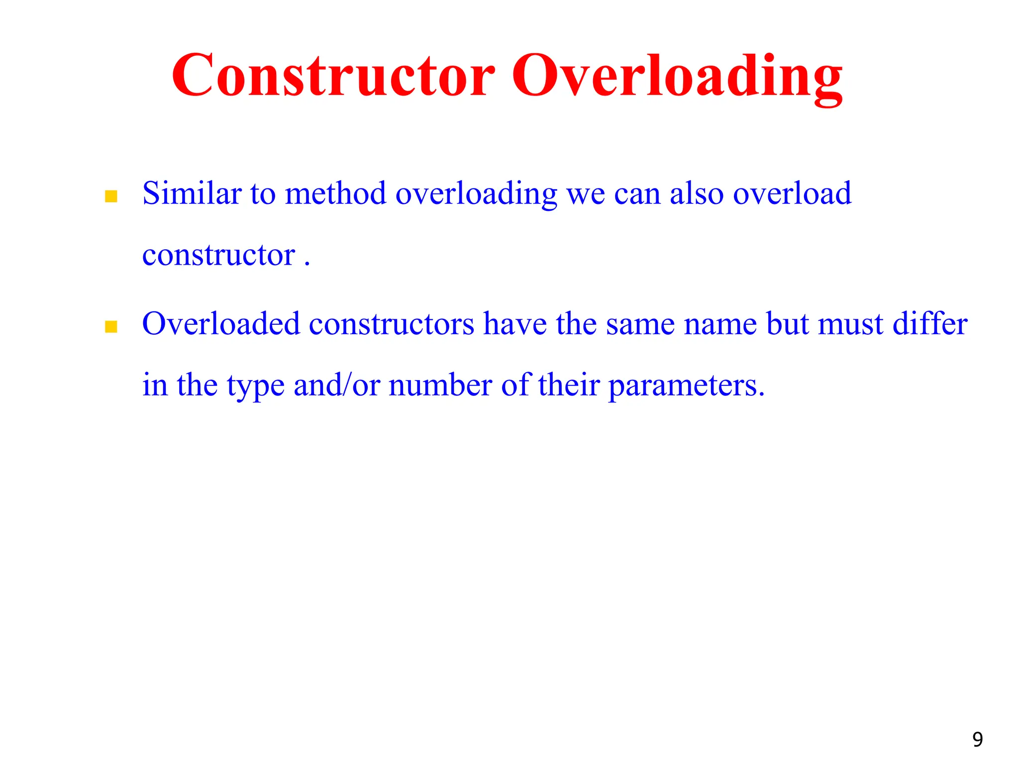 Session 3 Constructors Types Overloading Static Methodsnotes Pdf