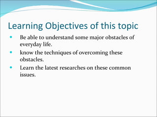 Session 3 overcoming some obstacles ( SMS ) | PPT