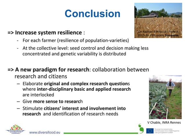 DIVERSIFOOD Final Congress - Session 3 - New approaches of plant ...