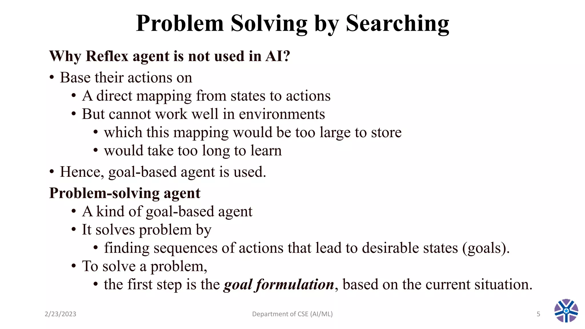AI_Session 3 Problem Solving Agent and searching for solutions.pptx