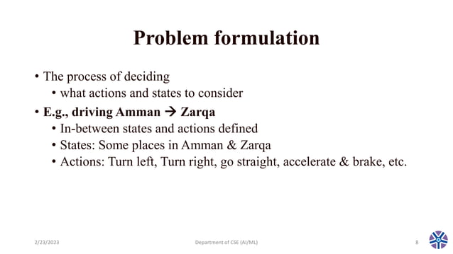 AI_Session 3 Problem Solving Agent and searching for solutions.pptx ...