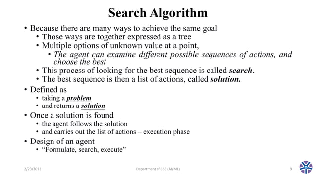 AI_Session 3 Problem Solving Agent and searching for solutions.pptx ...