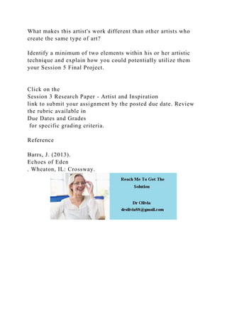 Session 3 Research Paper - Artist and InspirationThe author .docx