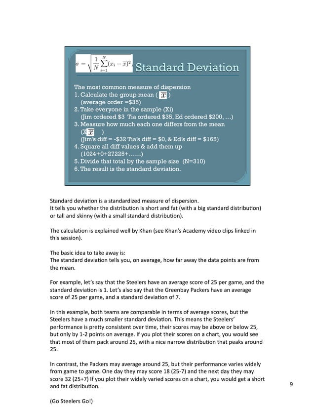 Introduction to Descriptive Statistics-Central Tendency & Dispersion-FA2013 | PDF