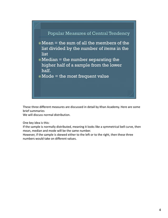Session 3 Week 2 Central Tendency And Dispersion 13 Sp Pdf