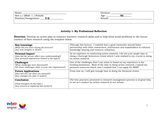 Session 3_Worksheet No. 1 My Professional Reflection | PPT
