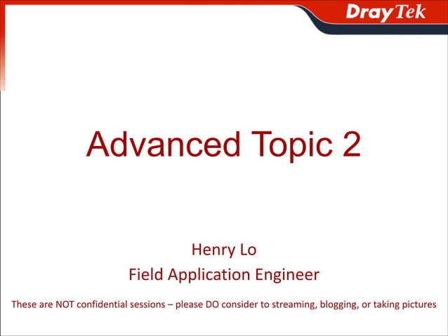Session 4 DrayTek Training - Advanced Topic 2 ACS SI | PDF