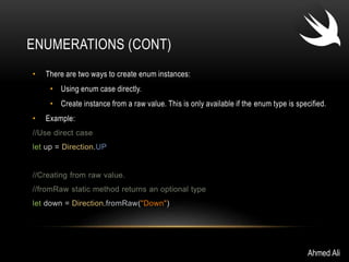 iOS Development using Swift: Enums, ARC, Delegation, Closures, Table View and more | PPTX