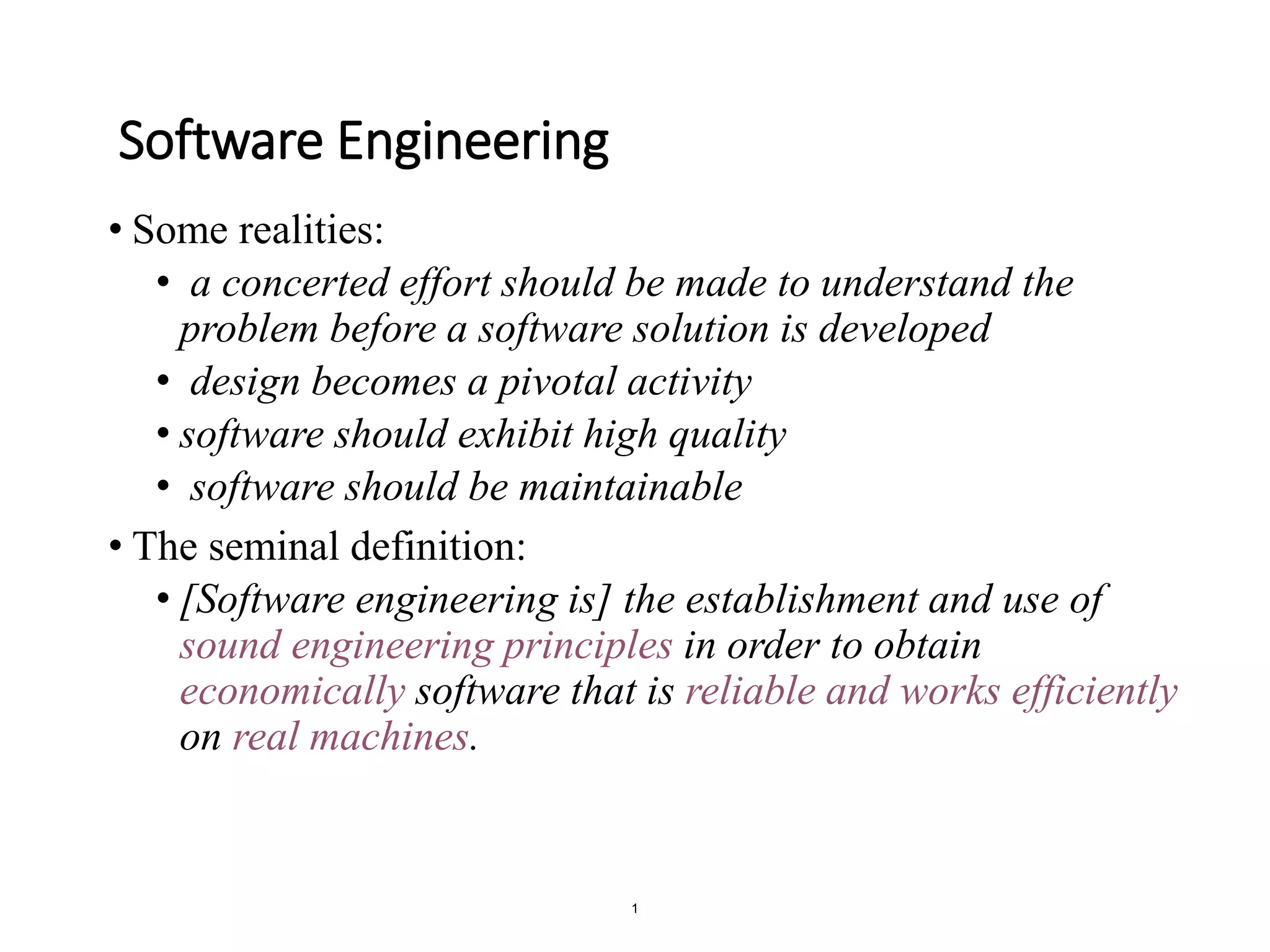 Introduction to Software Engineering | PPTX