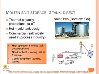 CSP Training course - Lesson 4 : Thermal Storage and Hybridisation | PPT