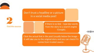 Fact Checking / Critical thinking and working with information | PPTX
