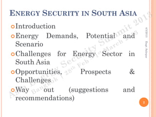 Energy Security in South Asia Opportunities & Challenges | PDF | Asia ...