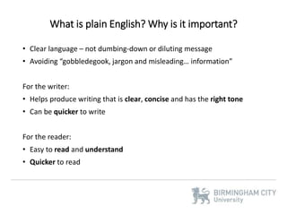 Writing Clearly: Avoiding complex language in drafting policies and ...