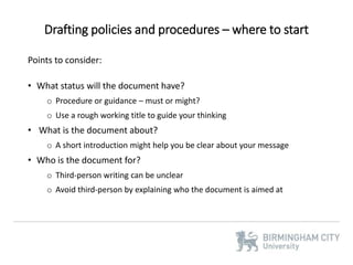 Writing Clearly: Avoiding complex language in drafting policies and ...