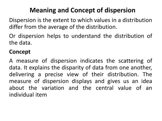 Measures of Dispersion | PPT