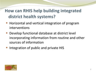 RHIS Performance Improvement: Examples of Interventions | PPT