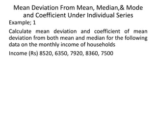 Mean Deviation and Co- efficient | PPT