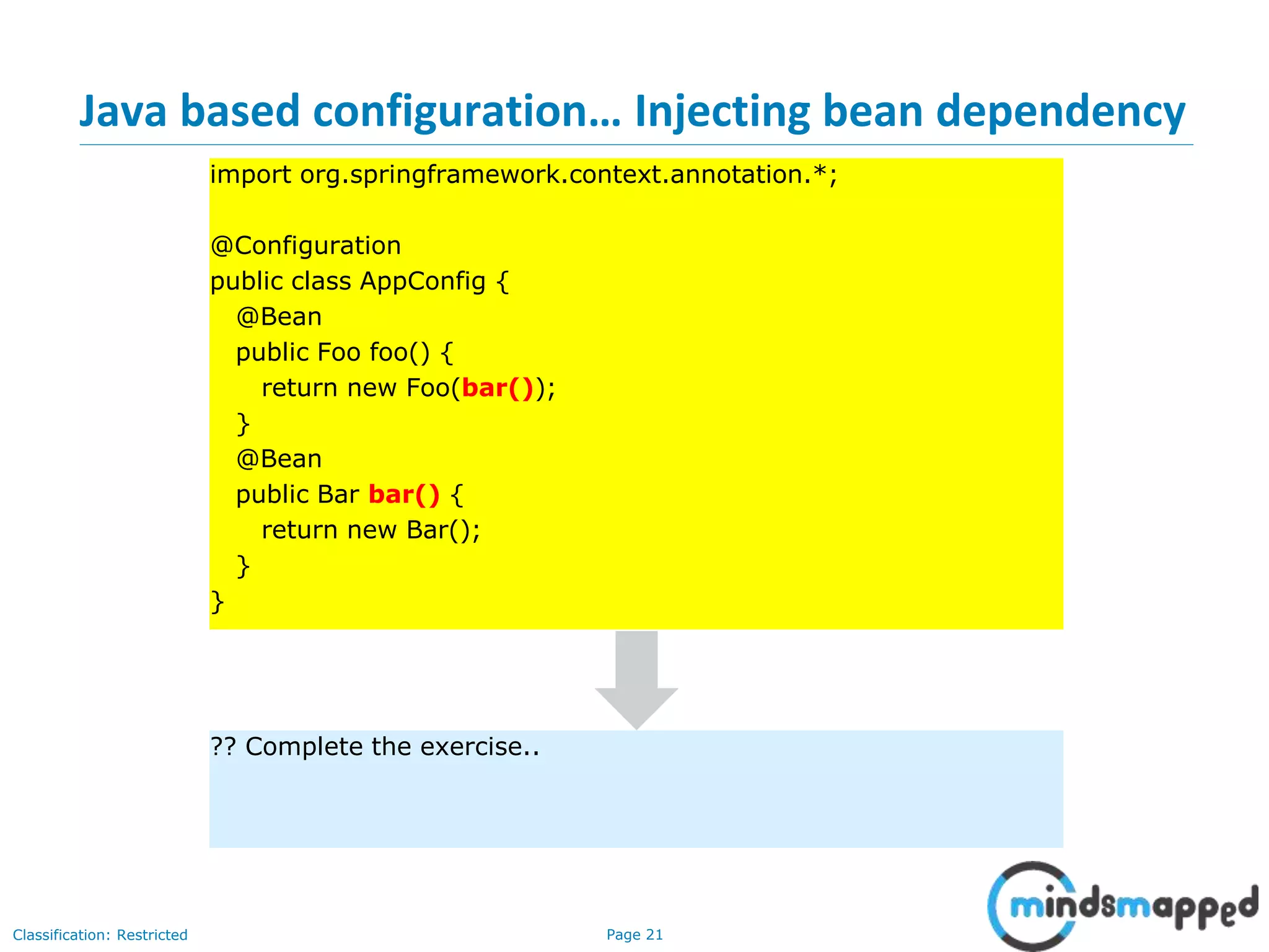 Spring Part 2 Autowiring Annotations Java Based Configuration Slides Ppt
