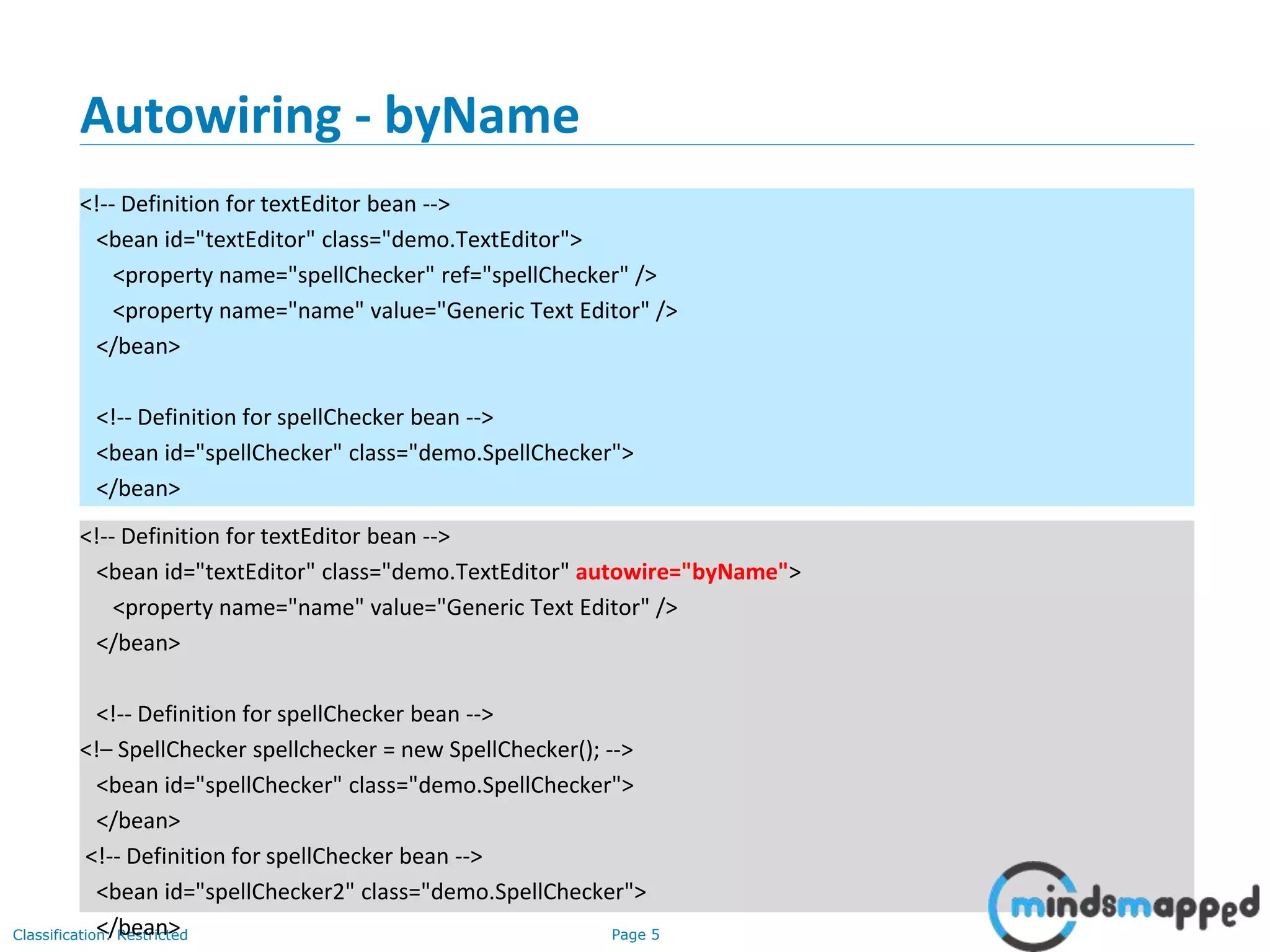 Spring Part 2 Autowiring Annotations Java Based Configuration Slides Ppt