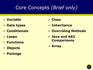 Actionscript 3 - Session 4 Core Concept | PPT