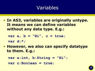Actionscript 3 - Session 4 Core Concept | PPT