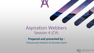 Session Four C# | PPT
