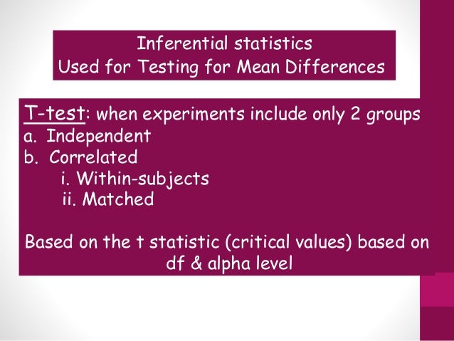 Inferential Statistics